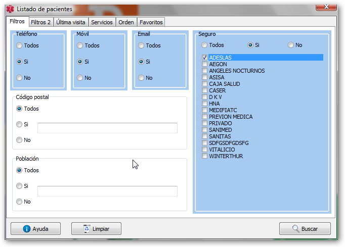 Listado de pacientes | Software médico Doctorpax